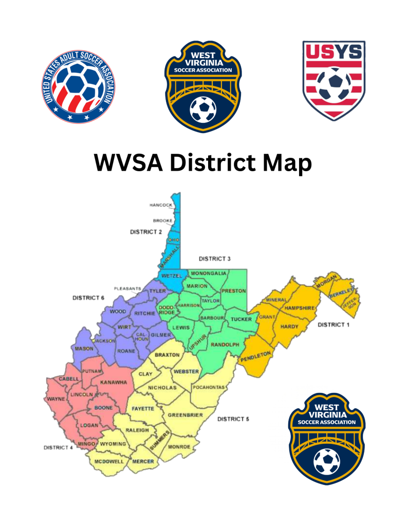 WVSA District Map & Clubs - West Virginia Soccer Association